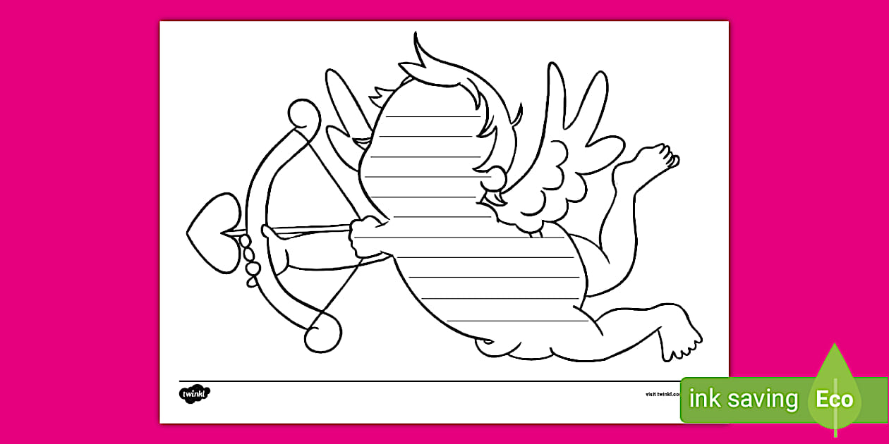 Cupid Writing Template (teacher made) - Twinkl