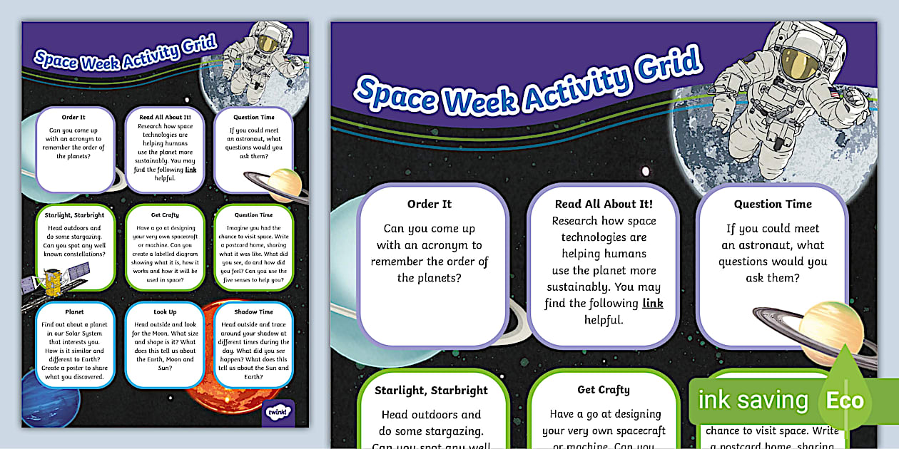 World Space Week Activity Grid