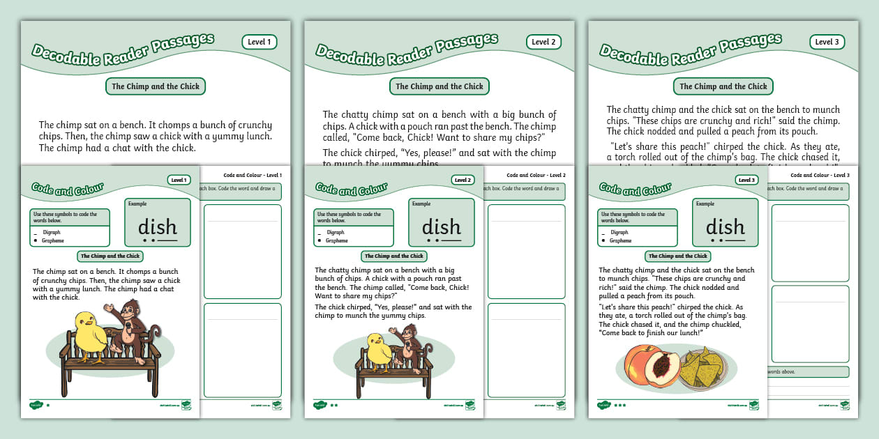 ‘ch’ Digraph Decodable Readers and Activity Sheets
