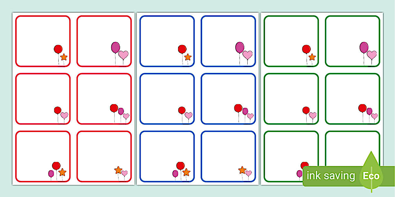 Balloon-Themed Editable Name Labels (teacher made) - Twinkl