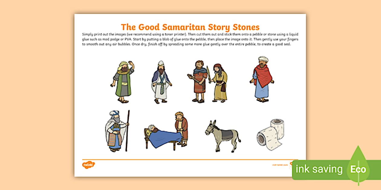 The Good Samaritan Story Stones Image Cut-Outs - Twinkl