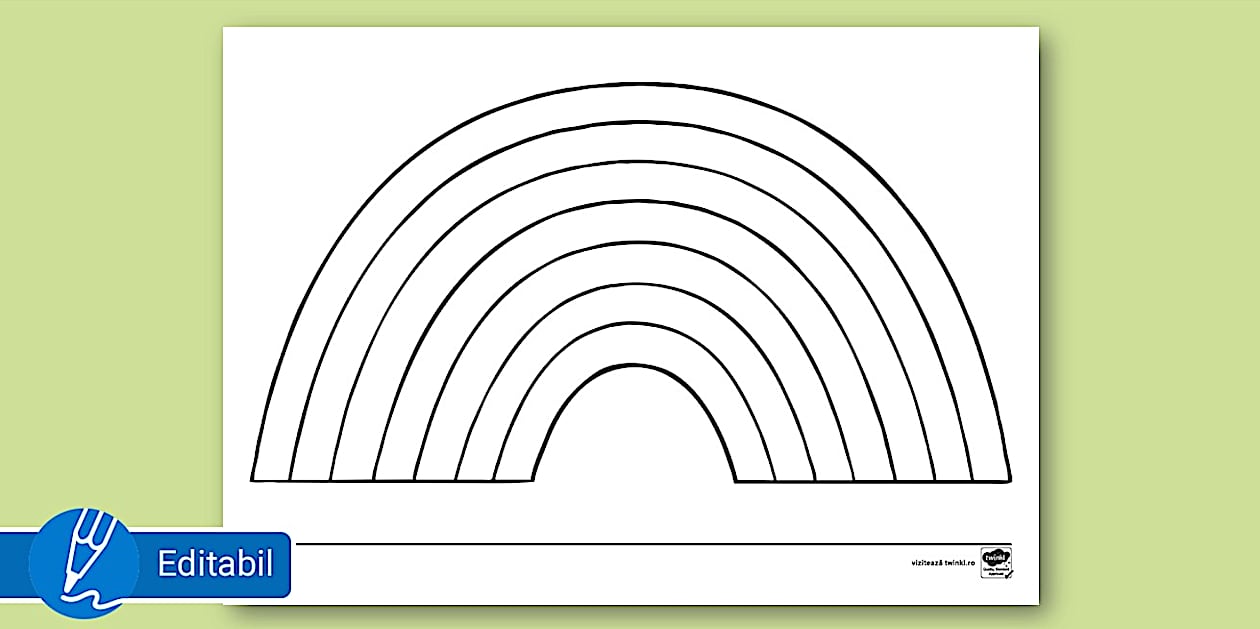 Curcubeu – Desen de colorat (teacher made) - Twinkl