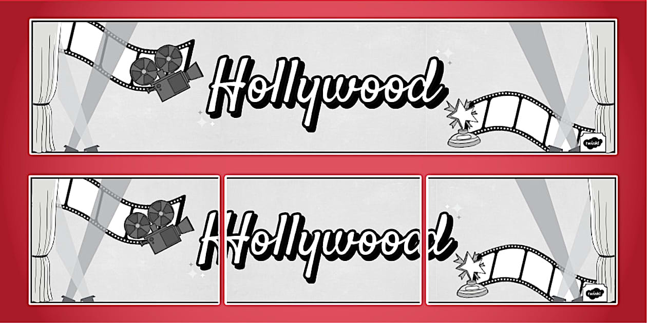 Old Hollywood Themed Hollywood Display Banner - Twinkl
