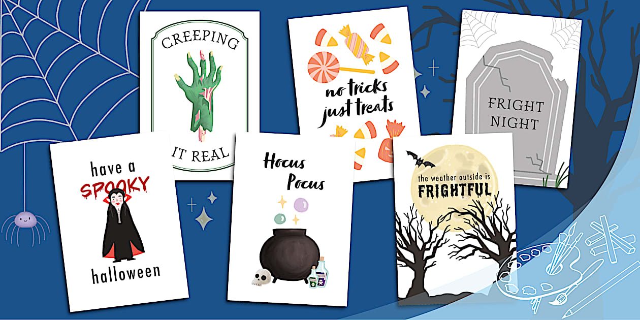 Halloween Puns and Sayings Posters Pack | Twinkl Art Gallery