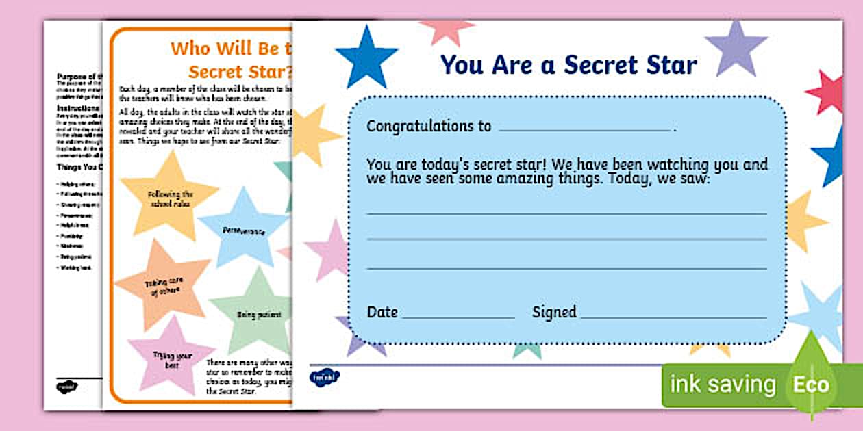 Secret Star Reward Resource Pack (teacher made) - Twinkl
