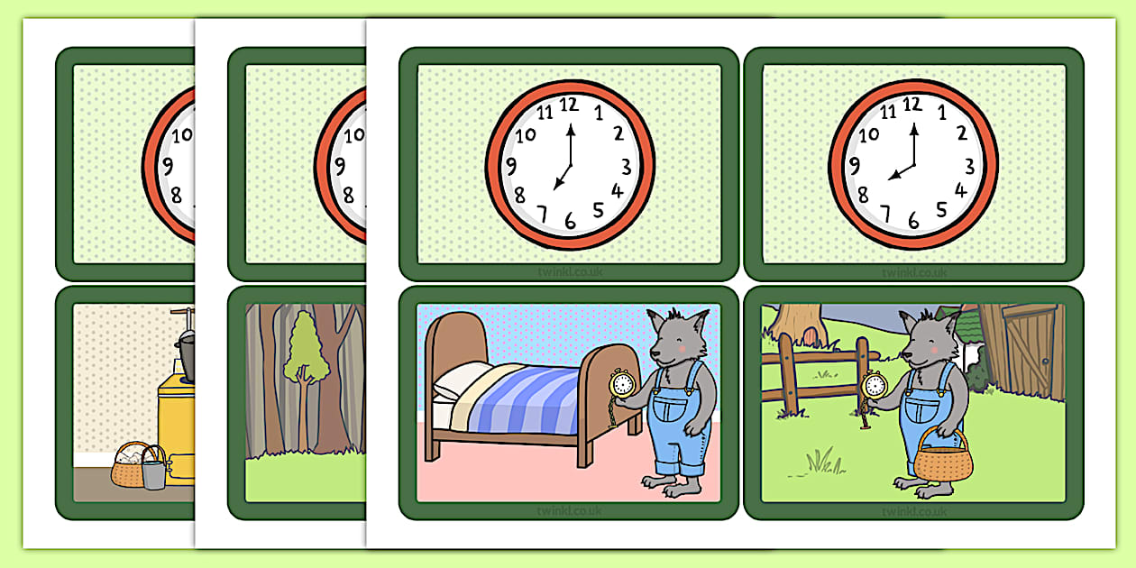 Time and Activity Matching Cards to Support Teaching on What's The Time, Mr