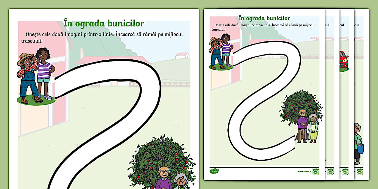 În ogradă la bunici: Controlul creionului – Fișe activitate