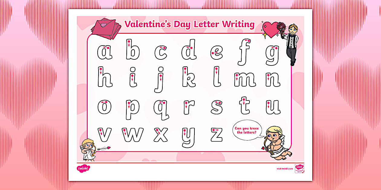Valentine's Day Themed Letter Writing Worksheet - Twinkl