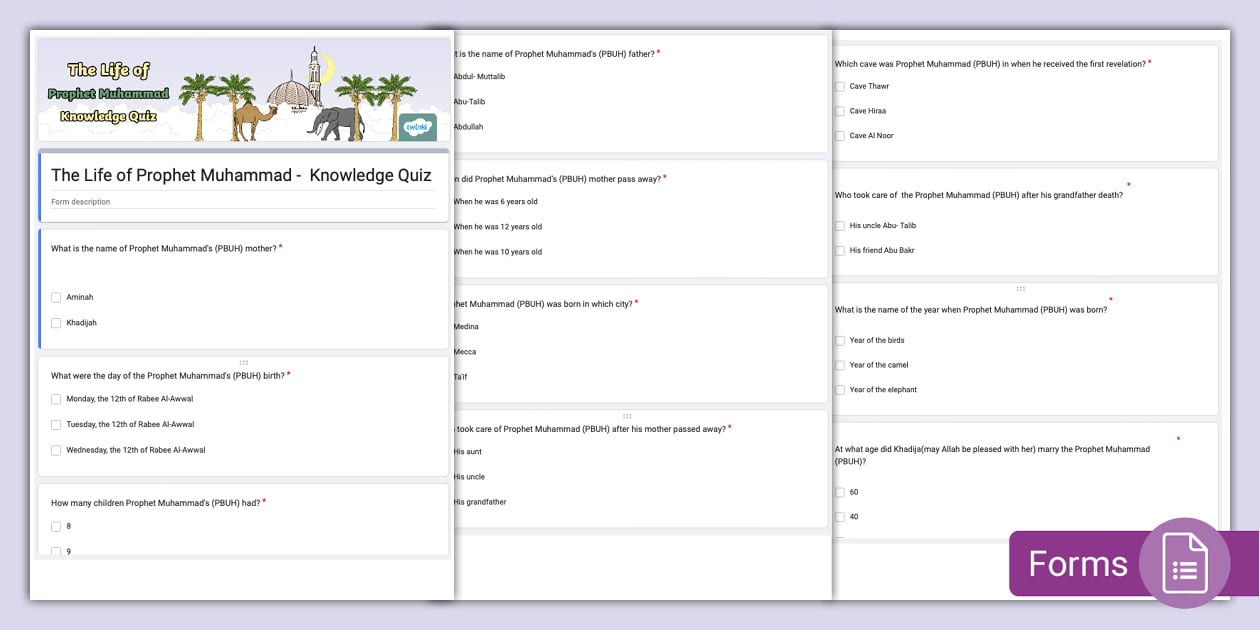 The Life of Prophet Muhammad (PBUH) - Knowledge Quiz