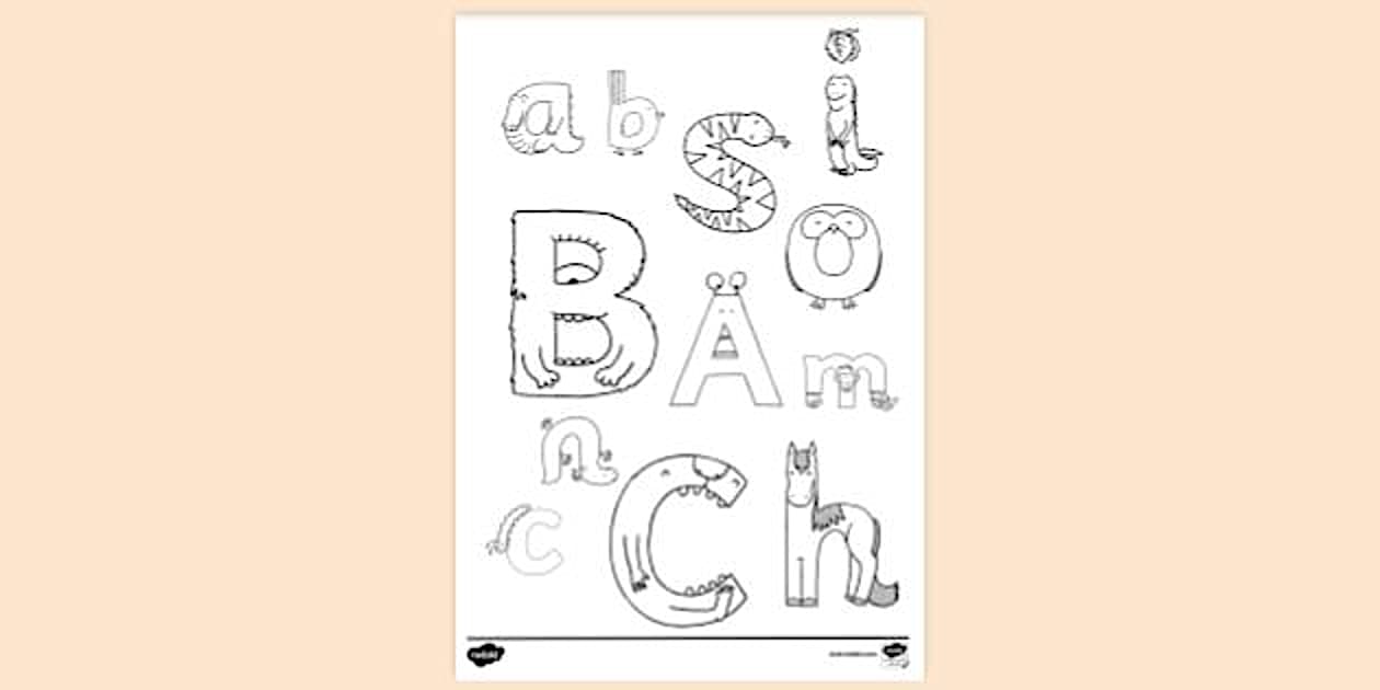 Printable Alphabet Colouring Page for Toddlers - Twinkl