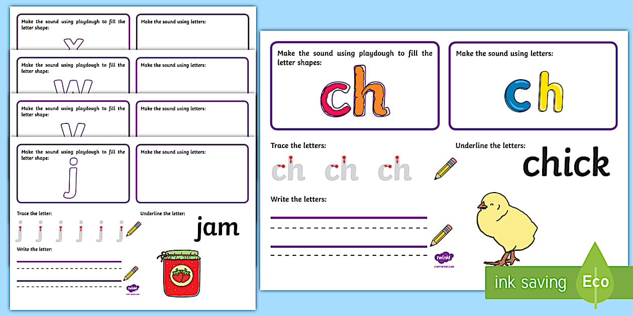 Phonics Phase 3 Sounds Make Read Write Activity Mats