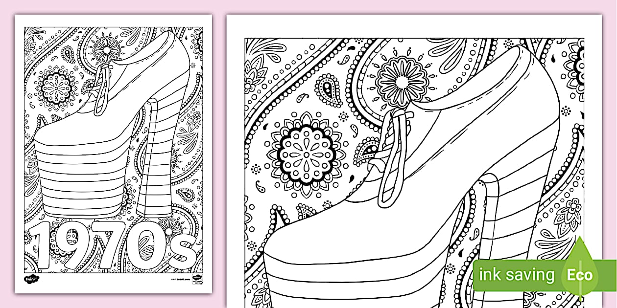 1970s Art Mindfulness Colouring Sheet (teacher made)