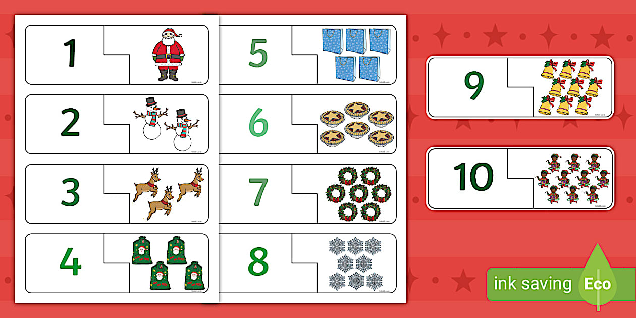 👉 Christmas Numbers Matching Puzzle (Teacher-Made)