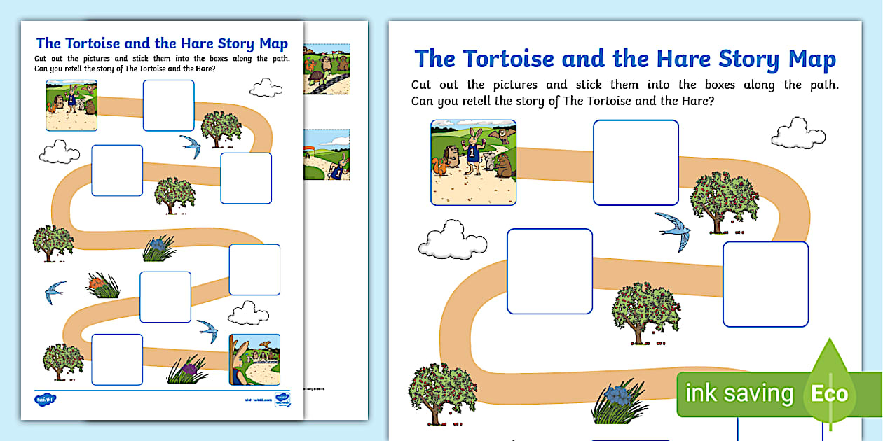 Tortoise and the Hare Cut and Stick Story Map Activity