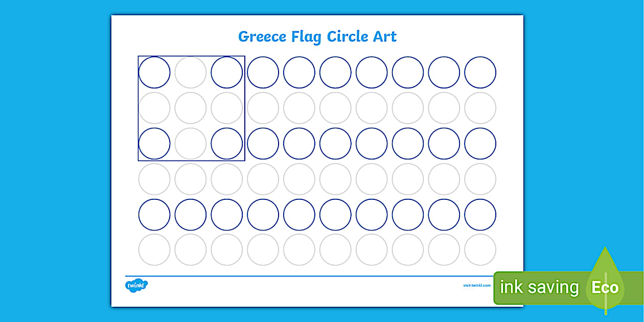 Greece Flag Circle Art Worksheet (teacher made) - Twinkl
