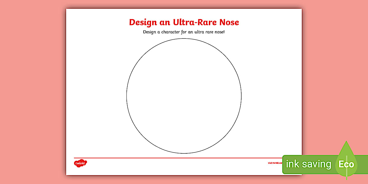Red Nose Day Design an Ultra Rare Nose Worksheet / Worksheet