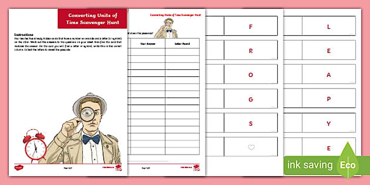 Editable Converting Units of Time Scavenger Hunt - Twinkl