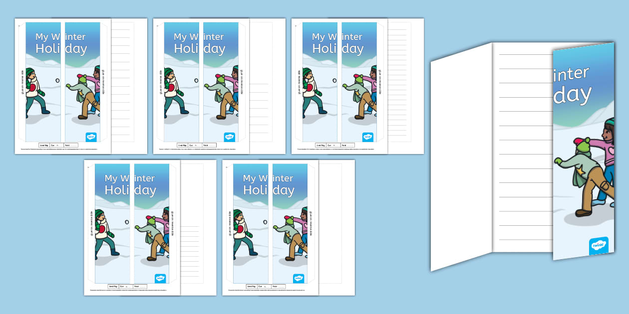 My Winter Holiday Folding Writing Template (teacher made)