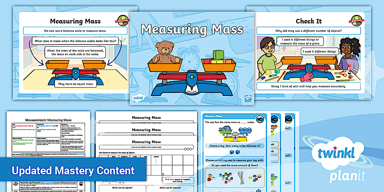 Year 1 Mass and Weight Measuring Mass PlanIt Maths Lesson 2