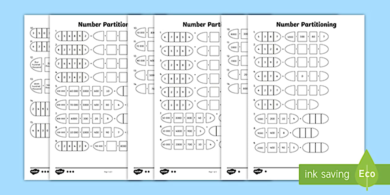 Number Partitioning Activity | Number Place Value Worksheet