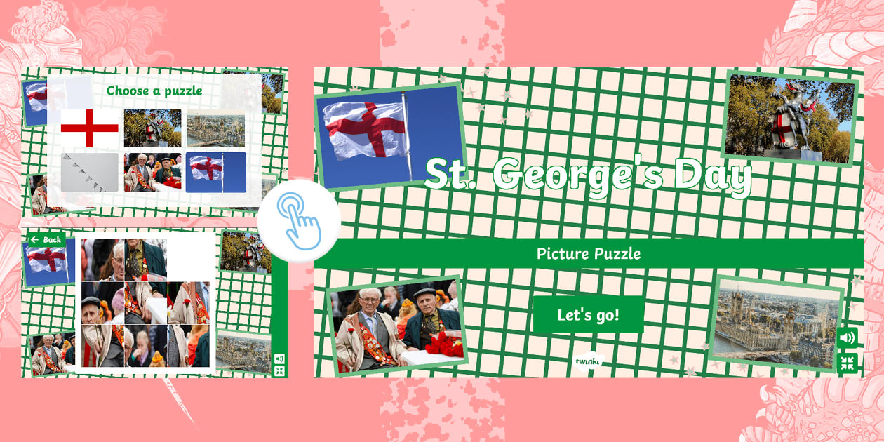 KS1 St. George's Day Interactive Slider Puzzle - Twinkl