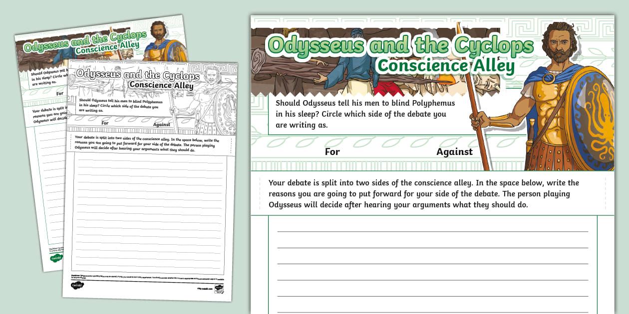 Odysseus and the Cyclops Conscience Alley Activity - Twinkl