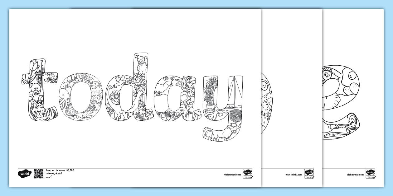 Phase 2 and 3 Tricky Words Mindfulness Colouring Pages