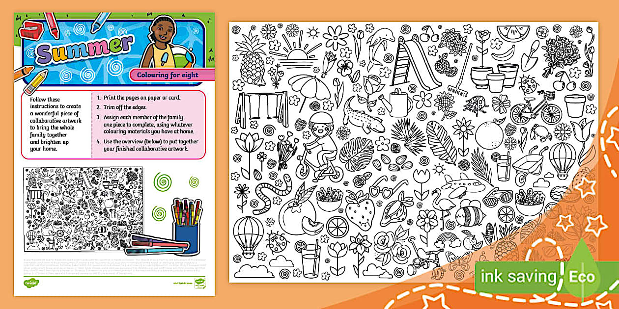 Family Collaborative Colouring Activity | Twinkl Parents