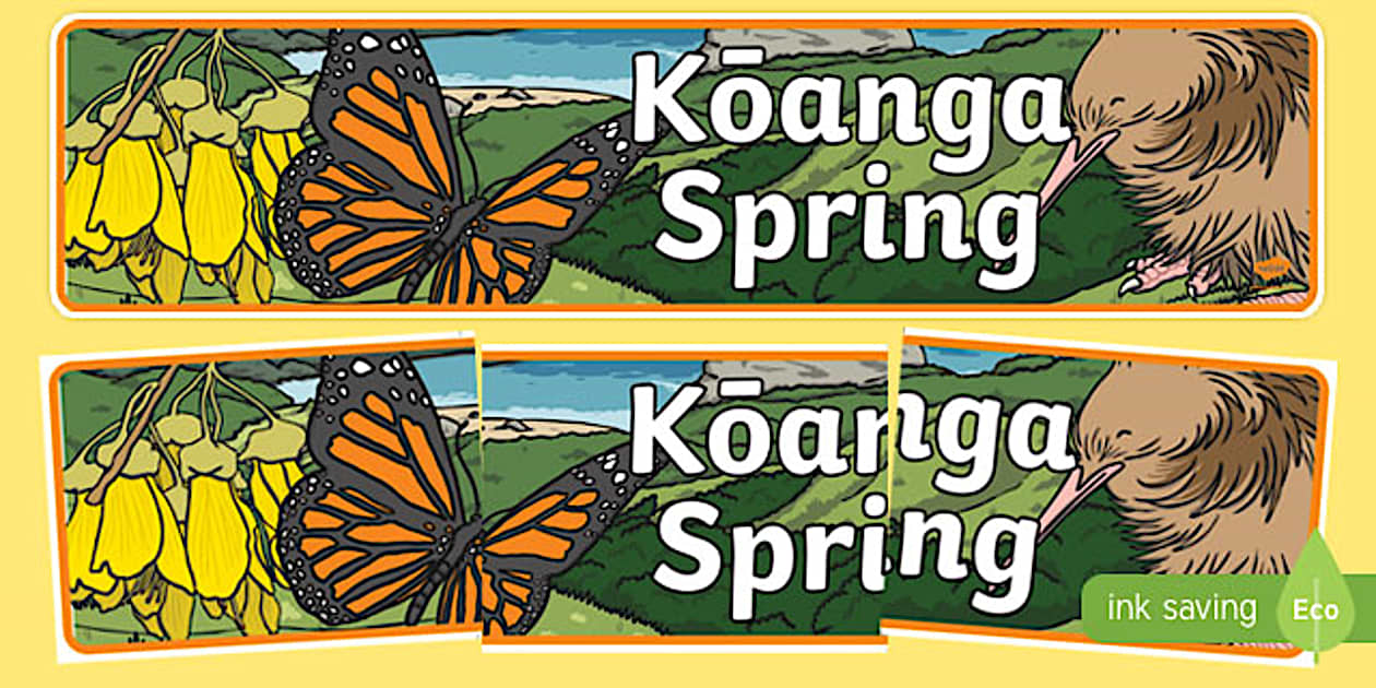 New Zealand Spring Display Banner Te Reo Māori Translation