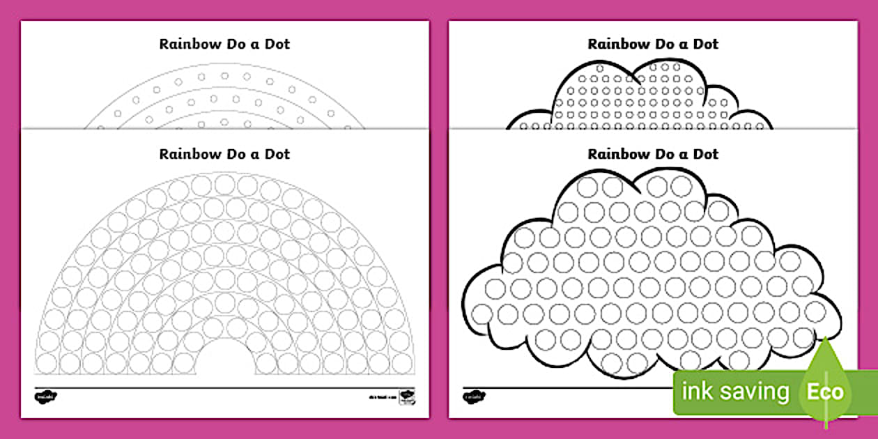 Editable Rainbow Do a Dot Activity (teacher made) - Twinkl