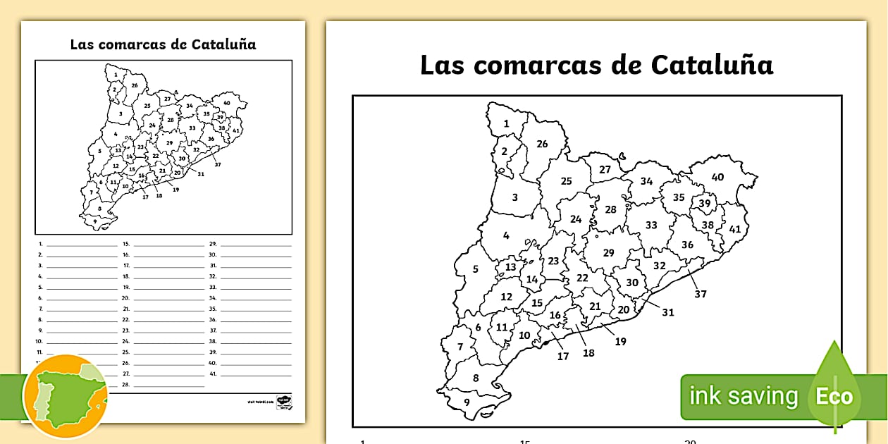 Mapa de Cataluña para imprimir - Twinkl