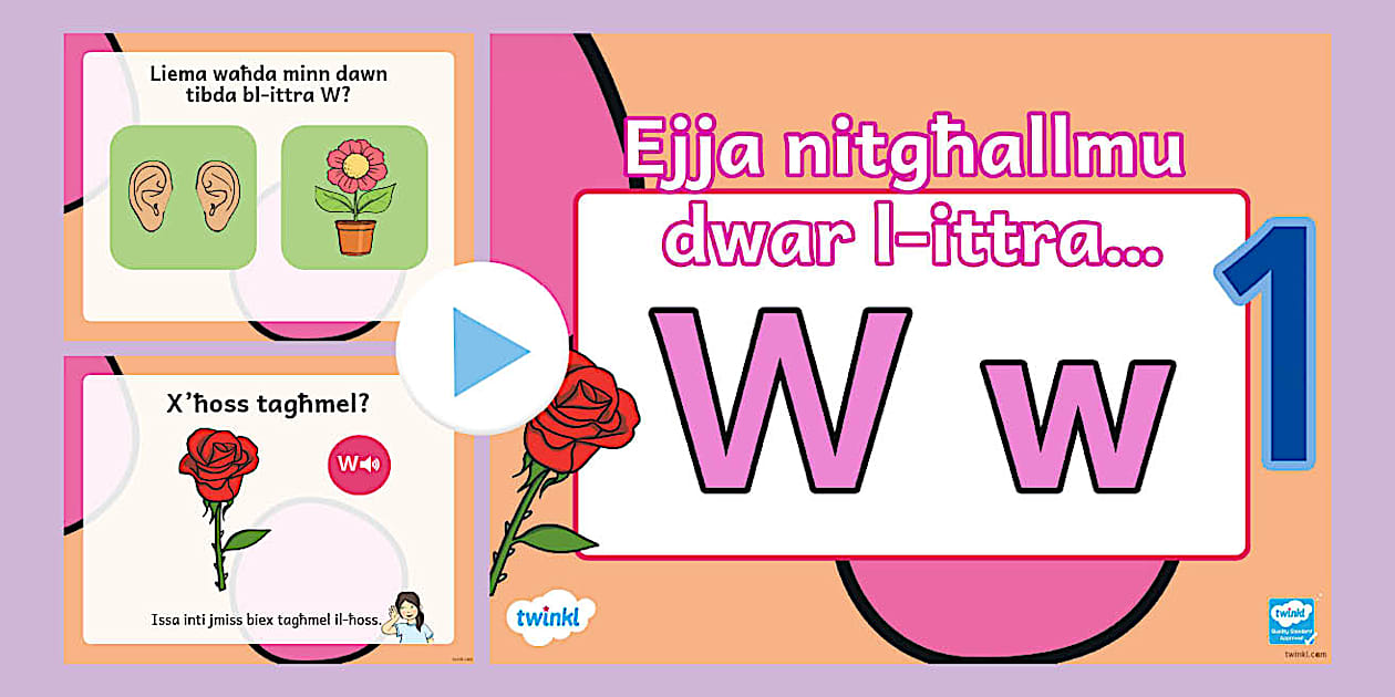 Preżentazzjoni: Ejja Nitgħallmu Dwar l-Ittra W l Twinkl