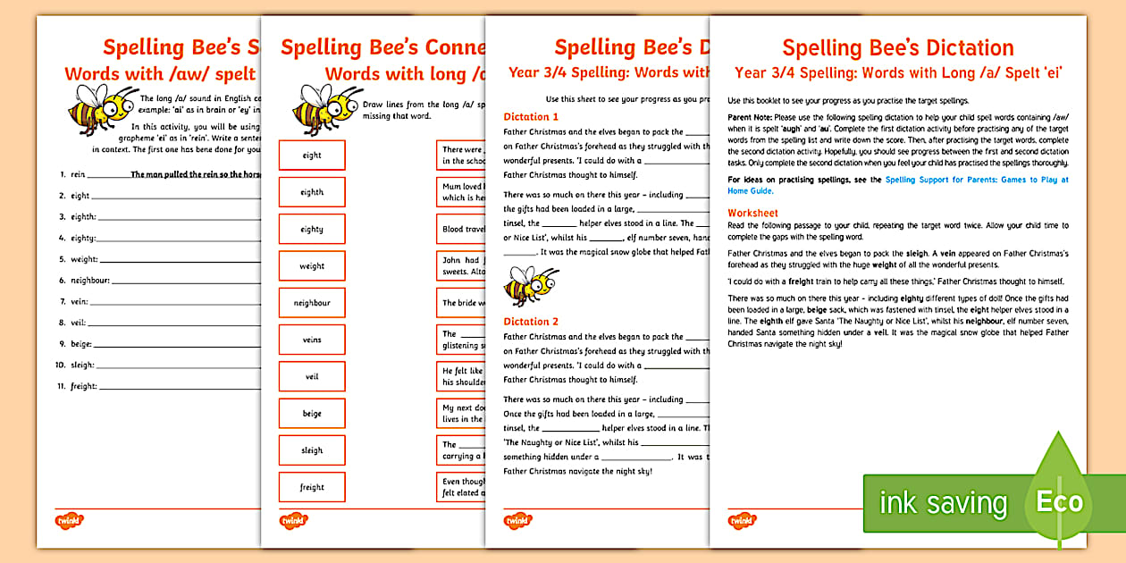 Words with Long /a/ Spelt 'ei' and 'eigh' (Ages 7 to 9)