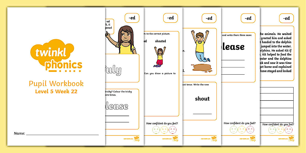 Adding -ed (root word unchanged) - Level 5 Week 22 Workbook