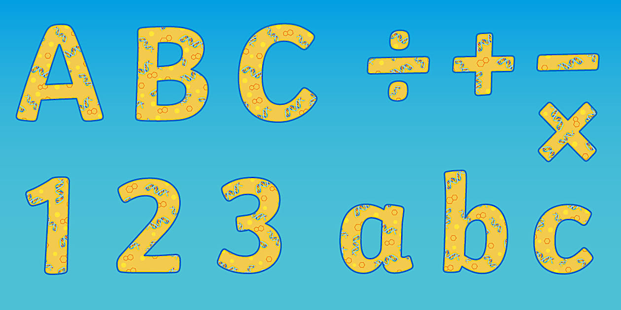 Genetics Double Helix DNA Bulletin Board Letters and Numbers