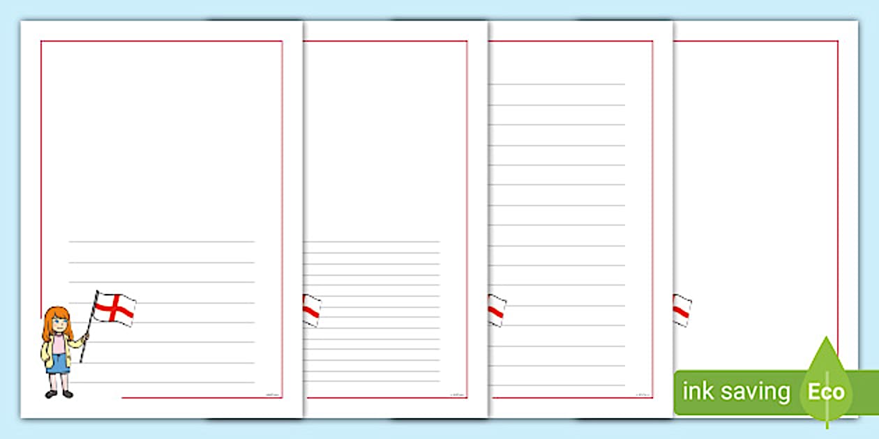 England Flag Page Borders - Geography (teacher made)