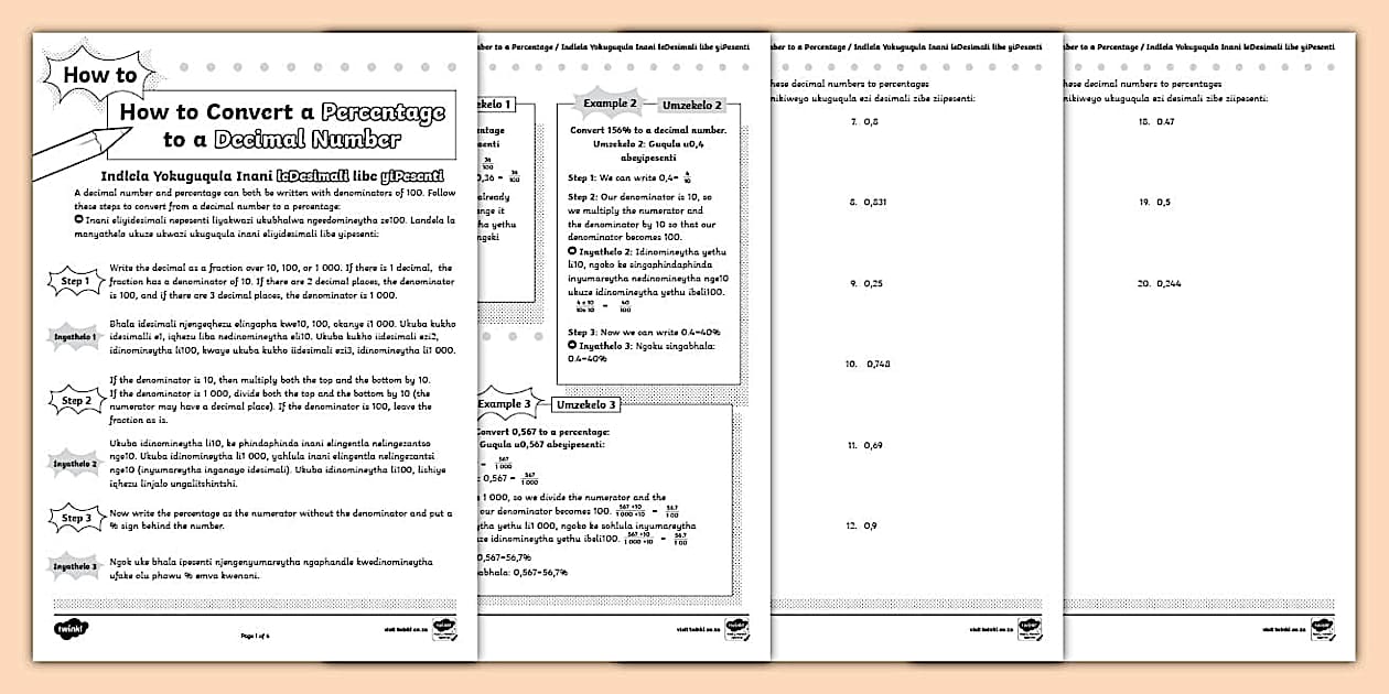 How to Convert a Decimal Number to a Percentage IsiXhosa