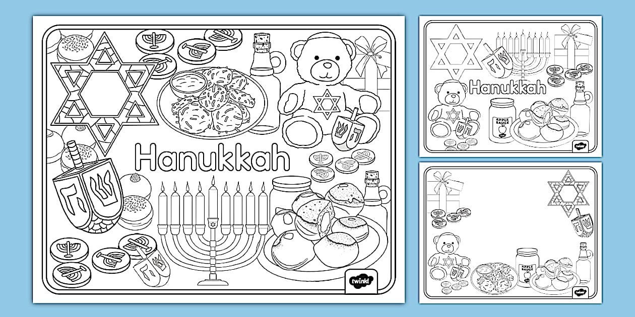 Let's Doodle! Hanukkah Coloring Sheet for PreK | Twinkl USA