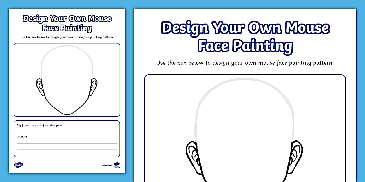 Design Your Own Mouse Face Painting Activity - Twinkl