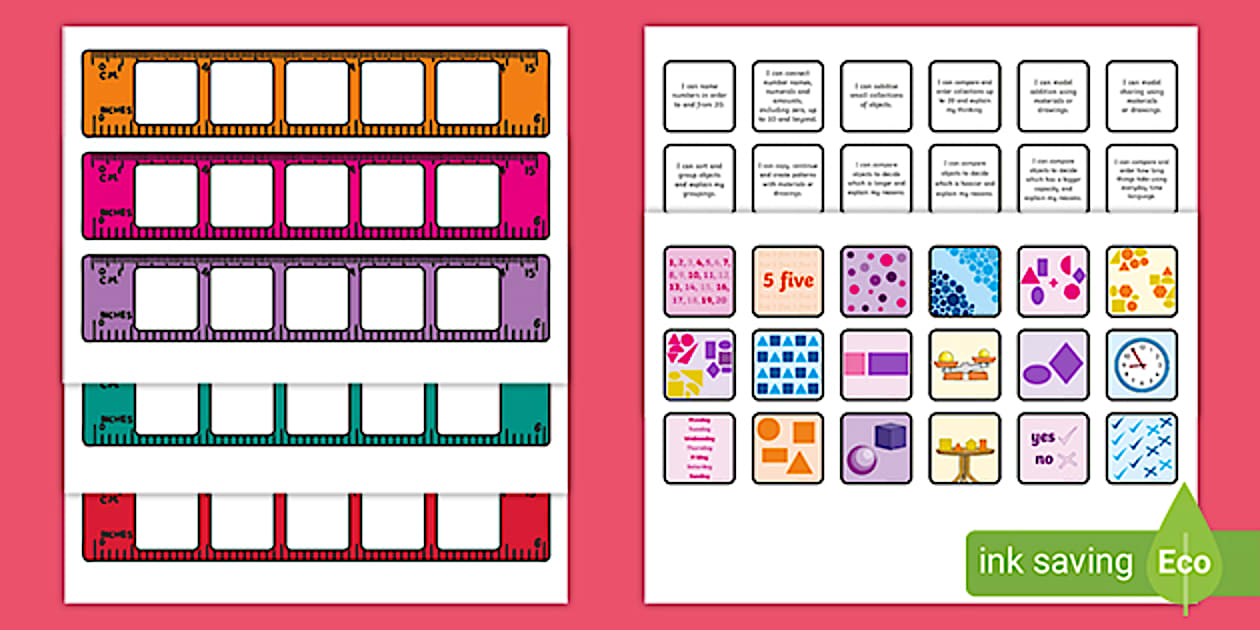 Foundation Maths Ruler Goals Checklist - Twinkl