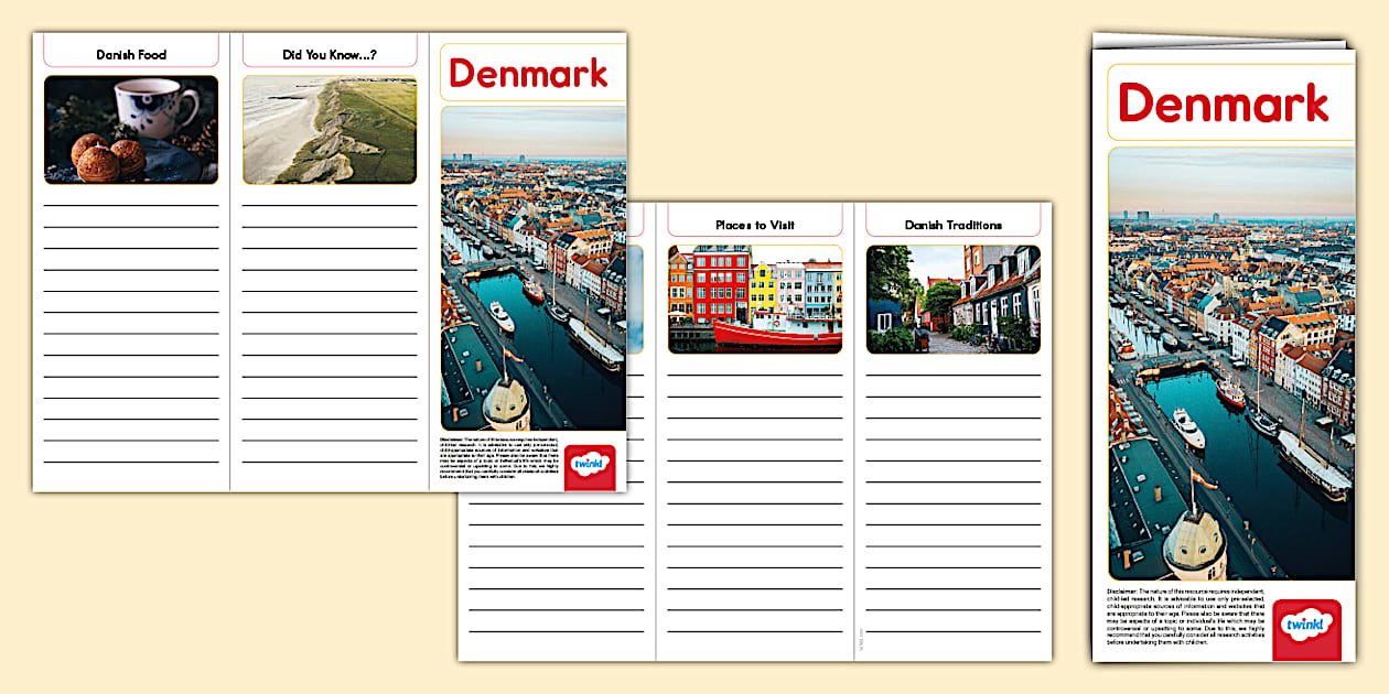 Denmark Leaflet Template (teacher made) - Twinkl