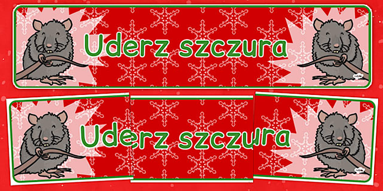 Świąteczny banner Uderz szczura po polsku (teacher made)