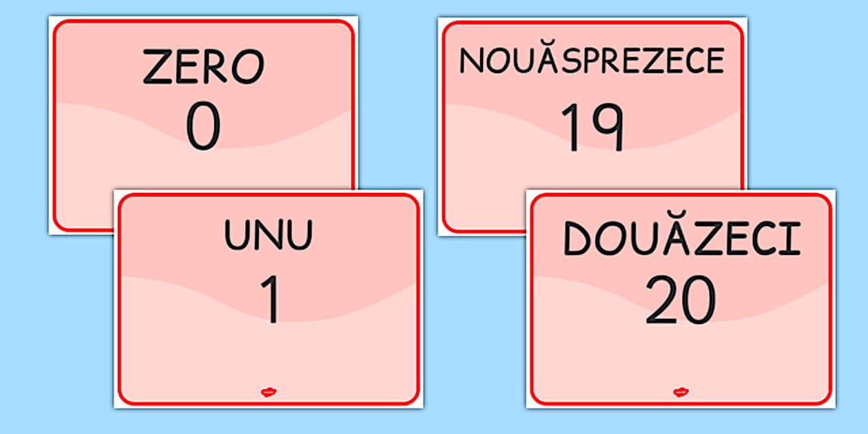 Numerele naturale in cifre si litere, Planse (Teacher-Made)