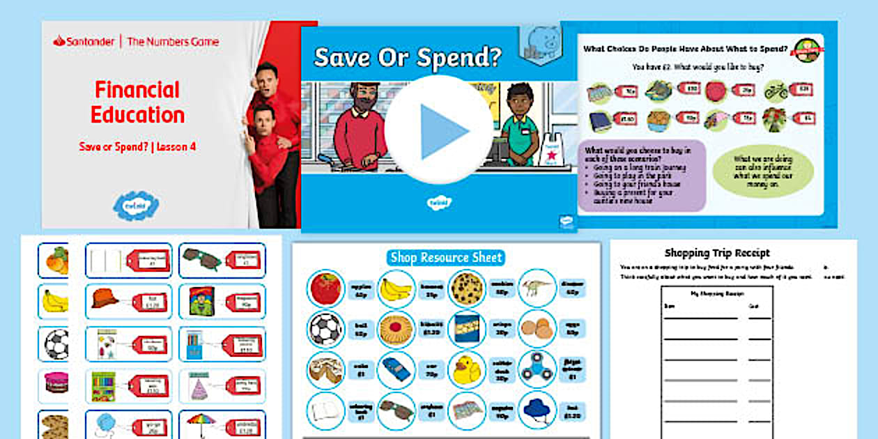 Financial Education Lesson 4: Save or Spend Lesson Pack – Ages 5-7