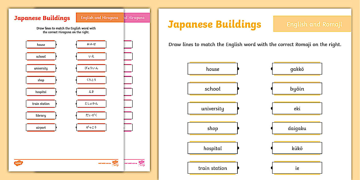 Japanese Buildings Matching Activity - Twinkl