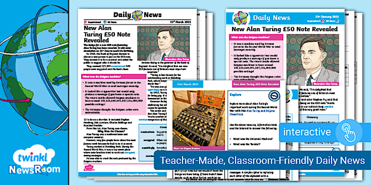 Alan Turing Reading Comprehension | Twinkl NewsRoom - Twinkl