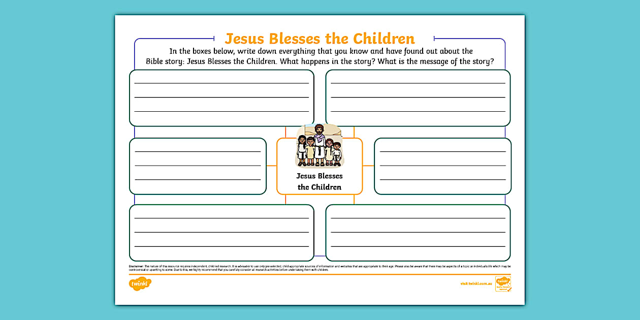 Jesus Blesses the Children Mind Map (teacher made) - Twinkl