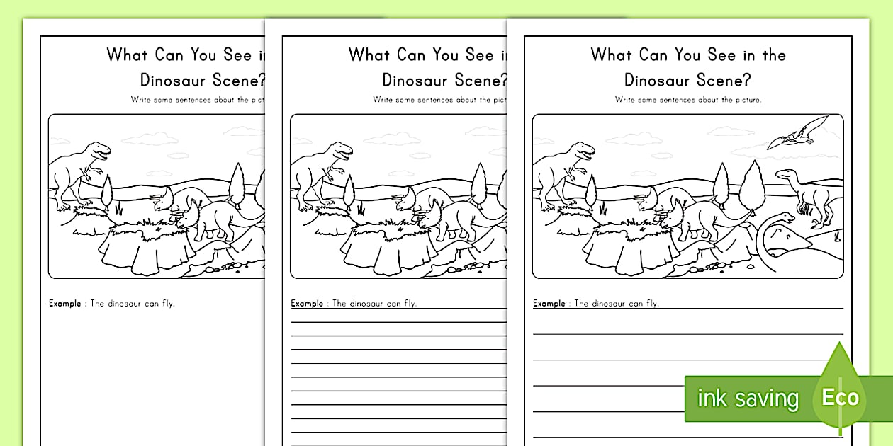 Editable Dinosaur Scene Writing Prompts (teacher made)