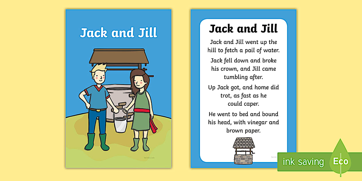 Jack and Jill Nursery Rhyme Printable (teacher made)
