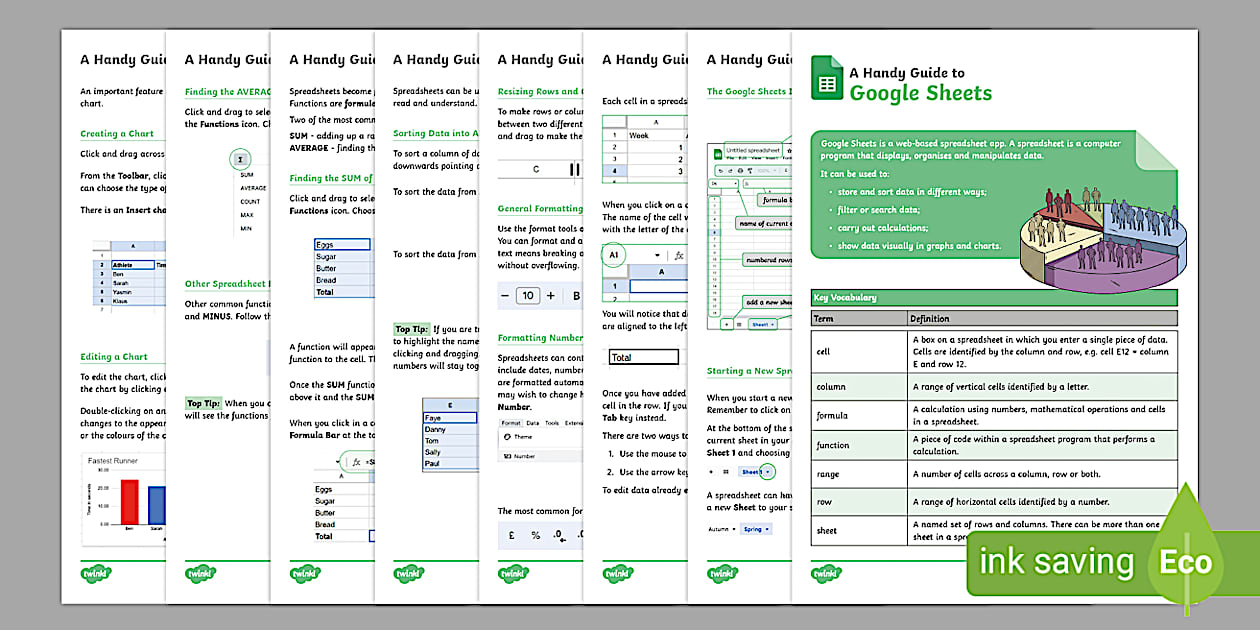 A Handy Guide to Google Sheets - Twinkl